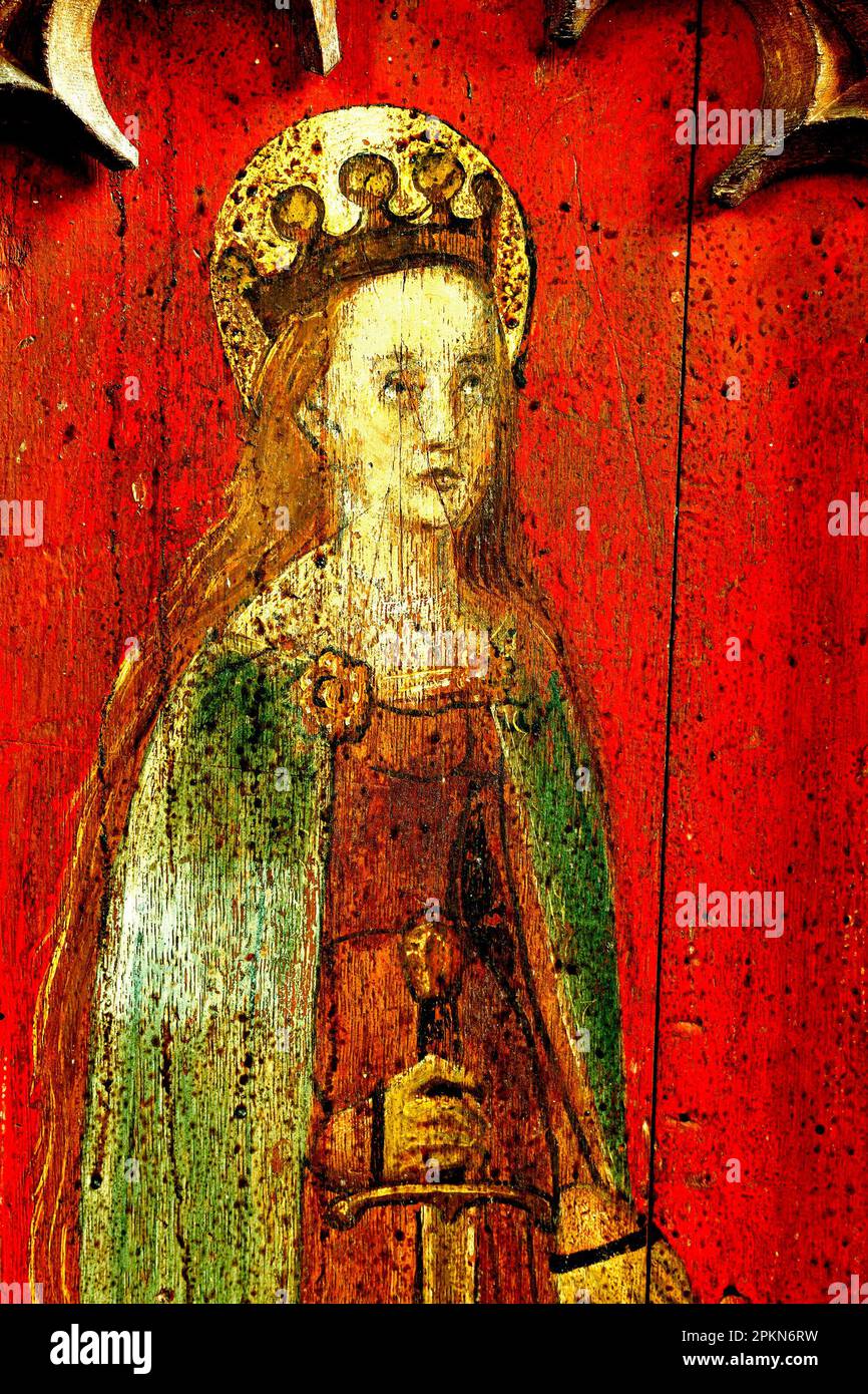 St. Catherine of Alexandria, Saint Katherine, rood screen painting, c ...