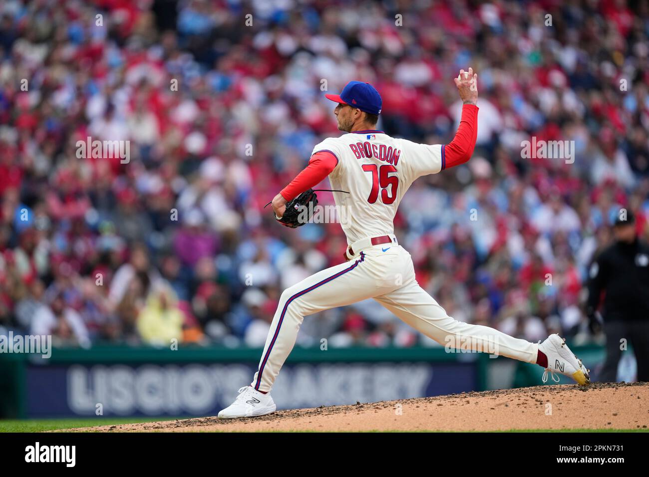 Philadelphia Phillies' Connor Brogdon pitches during the seventh inning ...