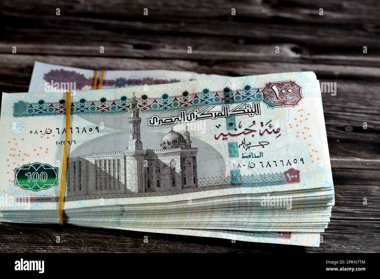 Stacks of Egypt money banknote bills of 100 and 50 EGP LE one hundred ...