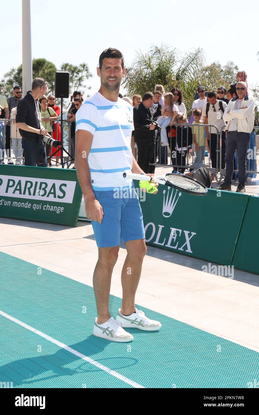 MONACO, Monte Carlo - APRIL 08: Novak Djokovic, Exhibition event before ...