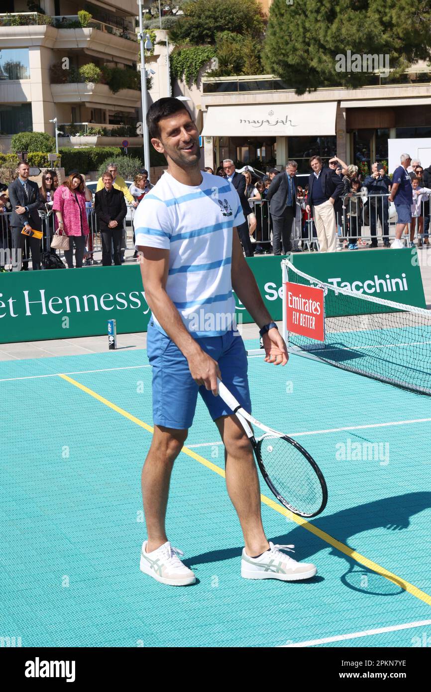 MONACO, Monte Carlo - APRIL 08: Novak Djokovic, Exhibition event before ...