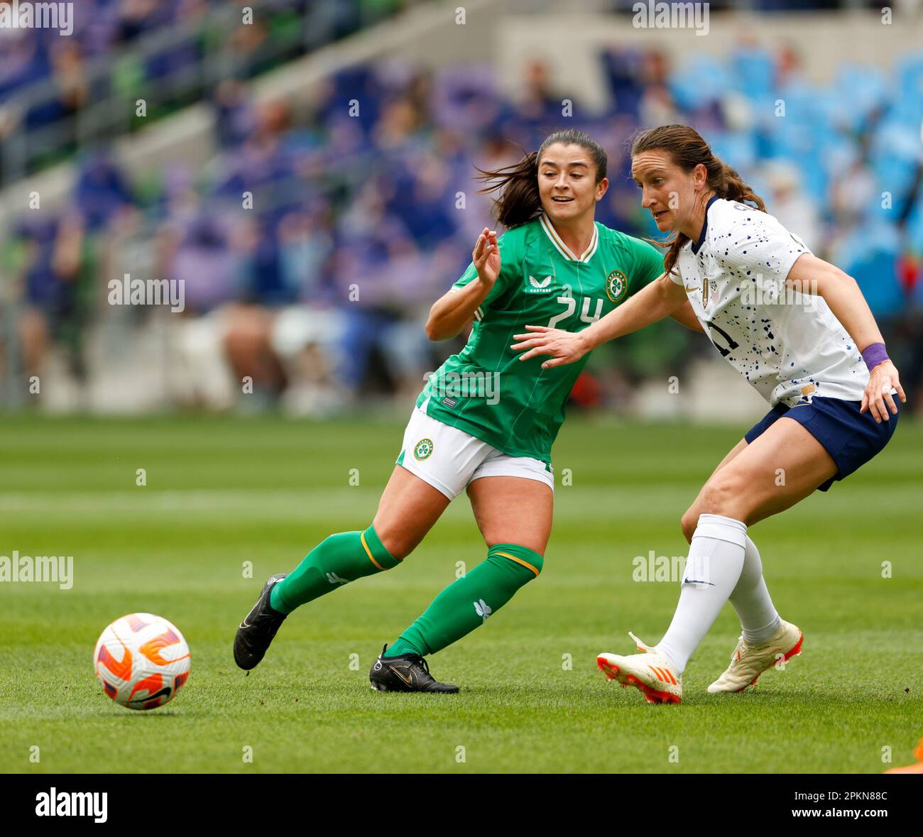 April 8, 2023: United States midfielder ANDI SULLIVAN (17) works ...