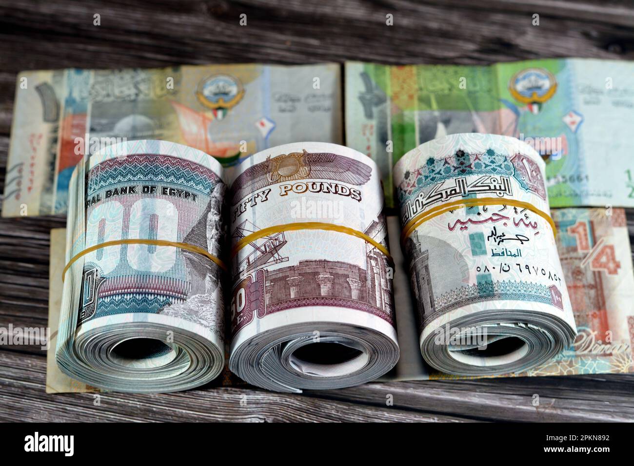 Rolls Of Egypt Money Banknote Bills Of 100 And 50 EGP LE One Hundred