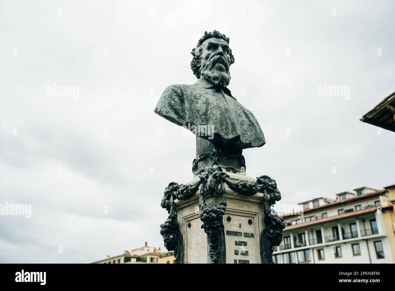 Florence, Italy - sep 2022. Monument to Benvenuto Cellini located at ...