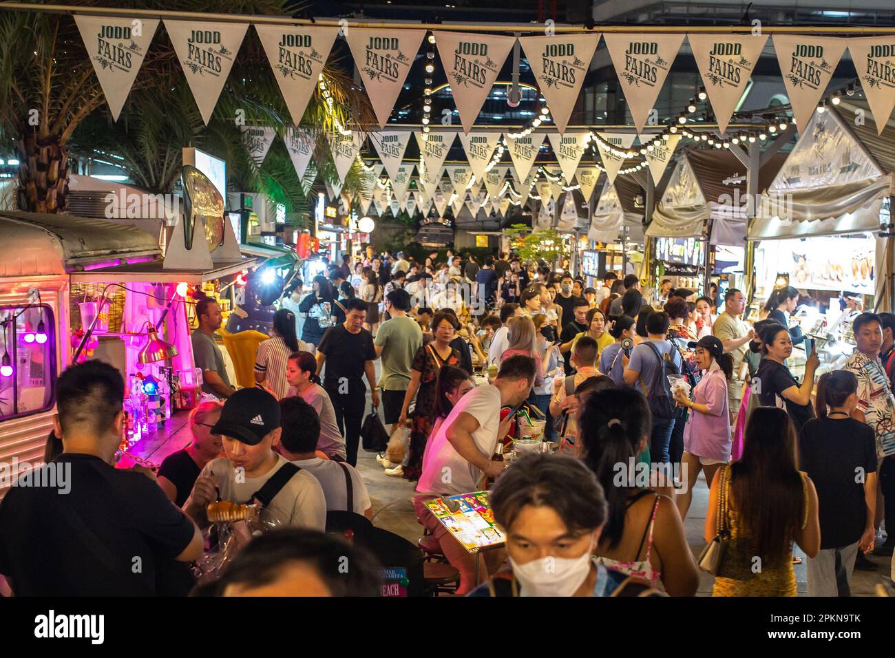 Bangkok, Thailand - April 8, 2023: People at the Jodd Fair's night ...