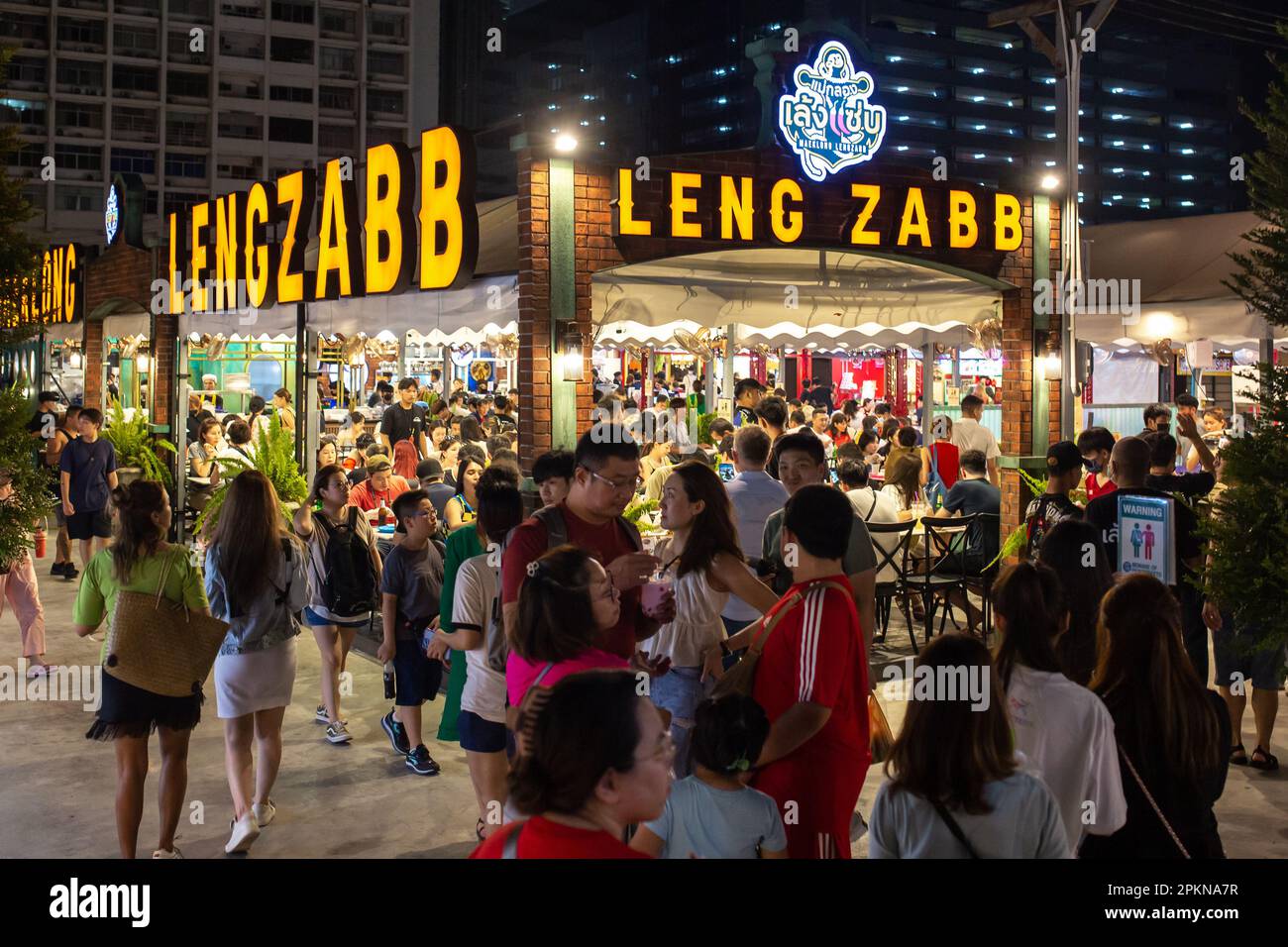 Bangkok, Thailand - April 8, 2023: People at the Jodd Fair's night ...