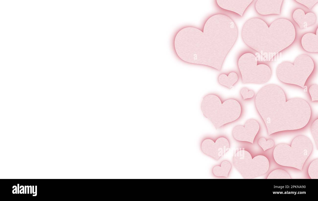 Valentine's day background with pink paper hearts and transparent ...