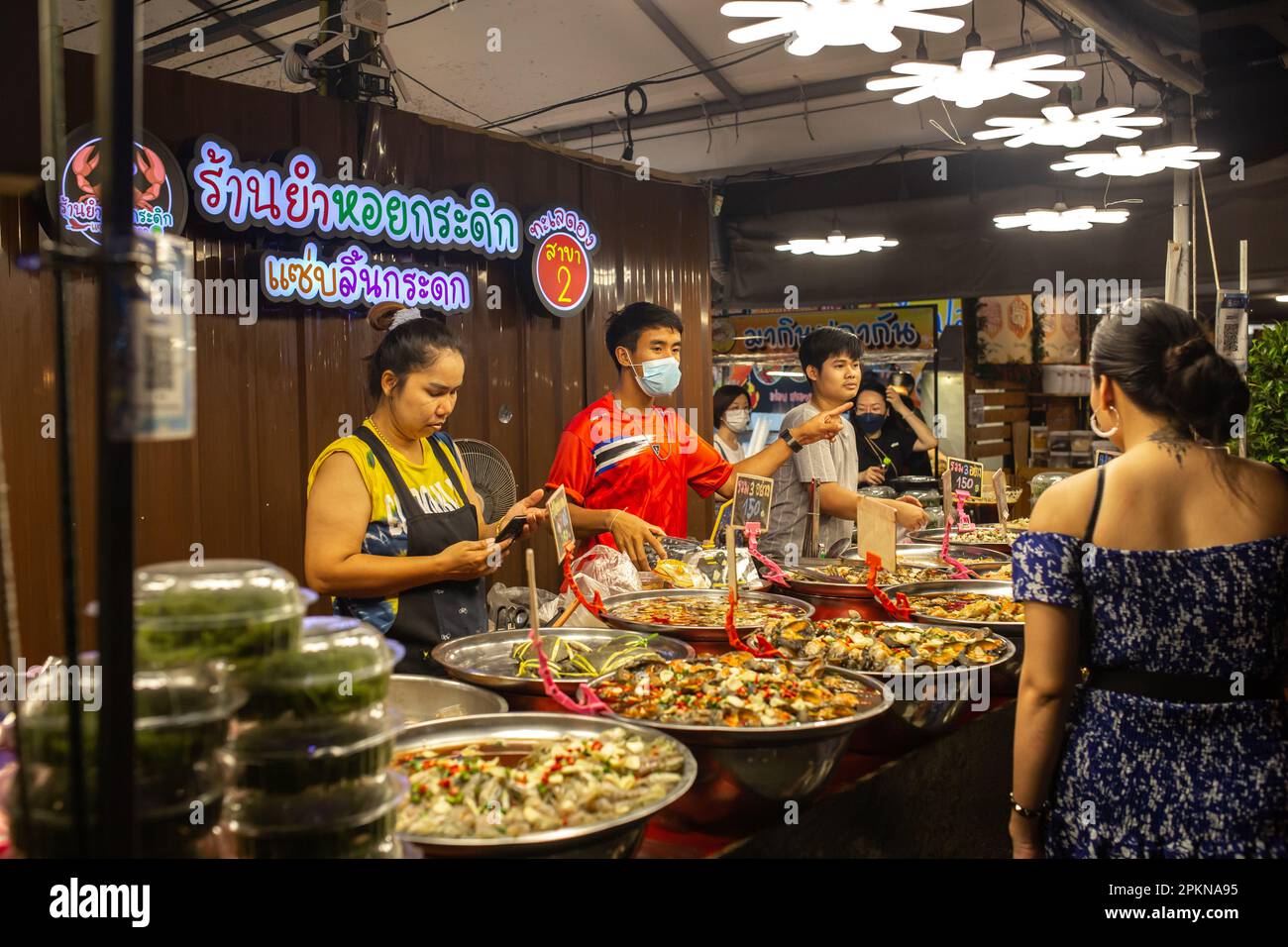 Bangkok, Thailand - April 8, 2023: People at the Jodd Fair's night ...