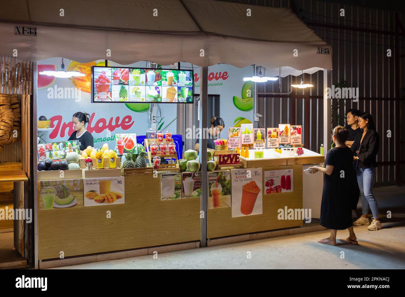 Bangkok, Thailand - April 8, 2023: People at the Jodd Fair's night ...