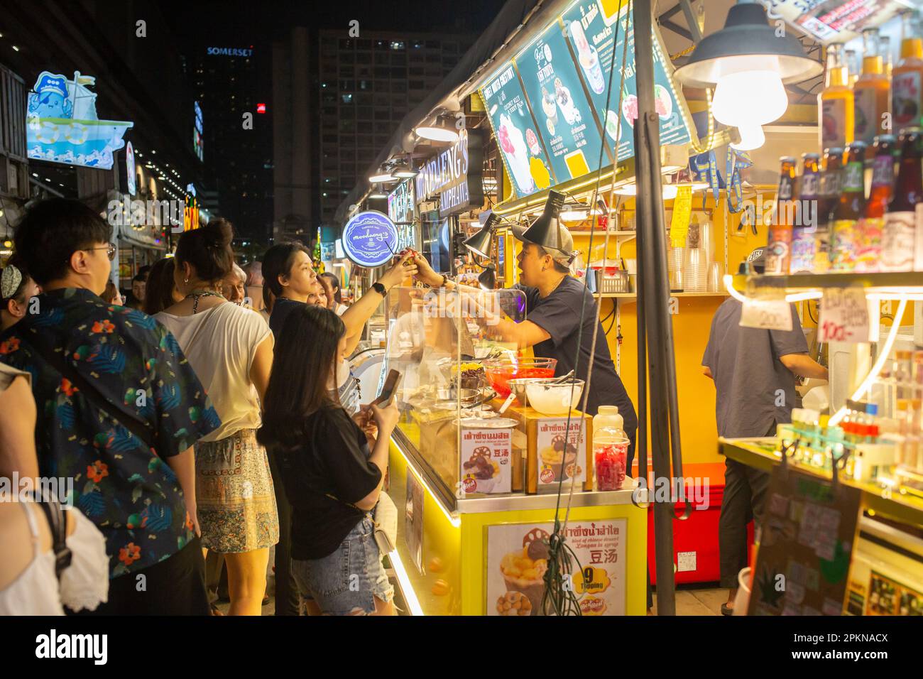 Bangkok, Thailand - April 8, 2023: People at the Jodd Fair's night ...