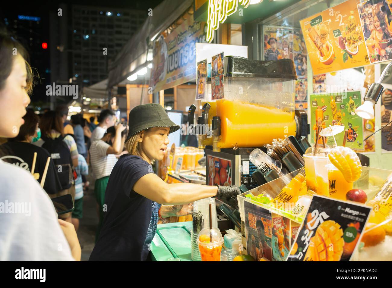 Bangkok, Thailand - April 8, 2023: People at the Jodd Fair's night ...