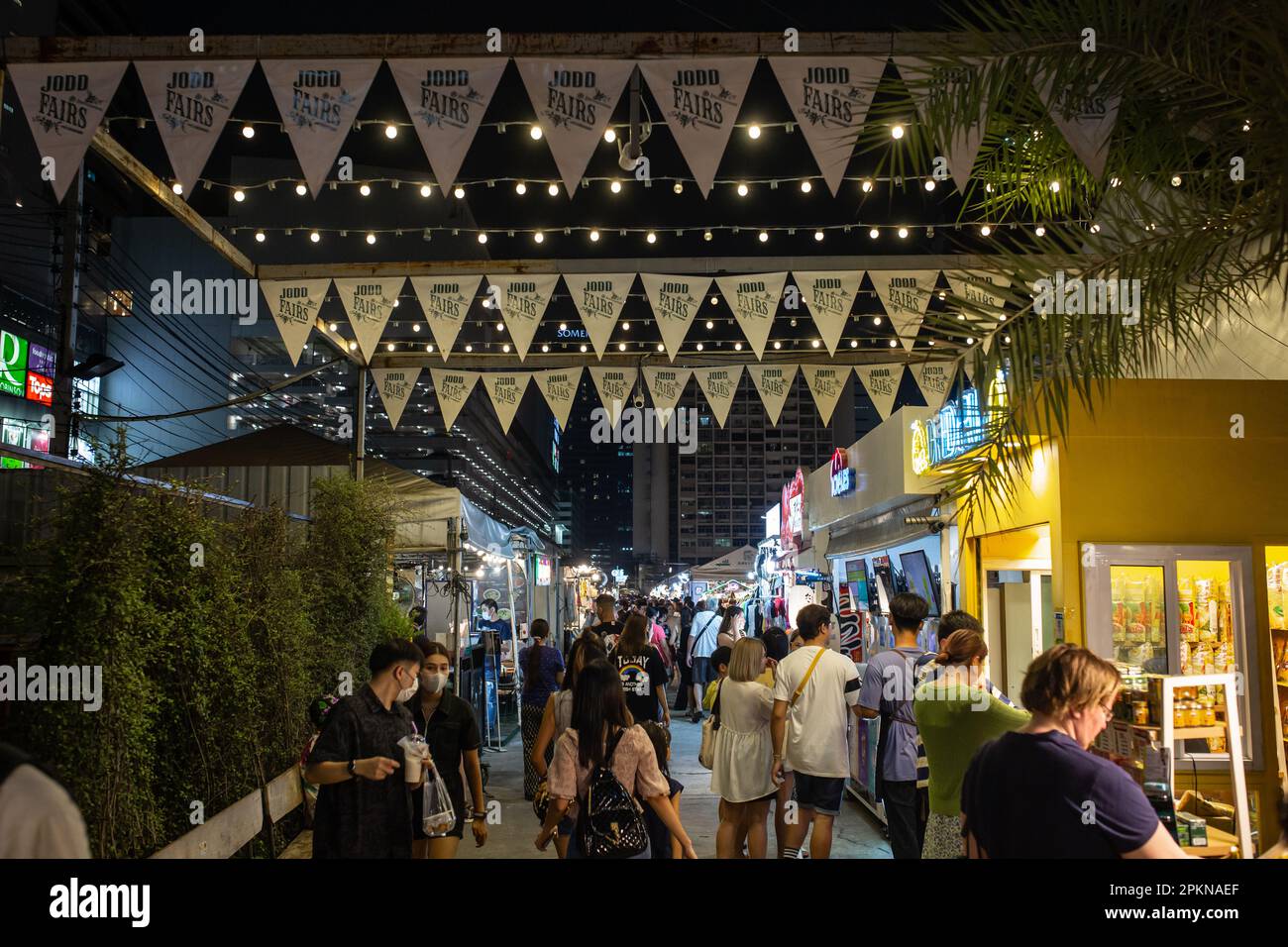 Bangkok, Thailand - April 8, 2023: People at the Jodd Fair's night ...