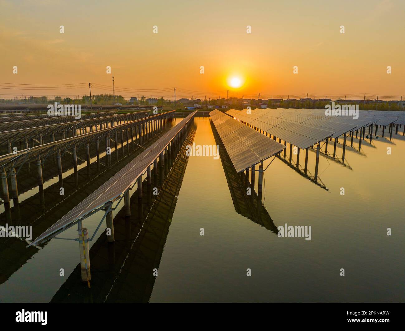 LIANYUNGANG, CHINA - APRIL 8, 2023 - Solar photovoltaic panels are ...
