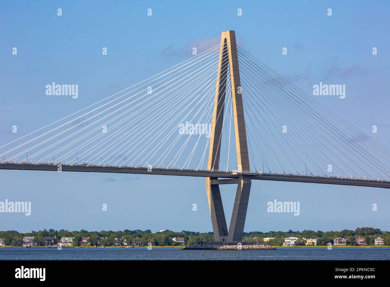 This pylon is part of the Arthur J. Ravenel Jr. Bridge,or the Cooper ...