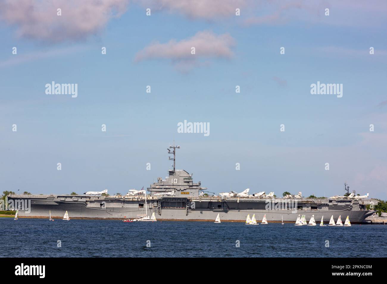 A sailboating class conducted in front of the historic United States ...
