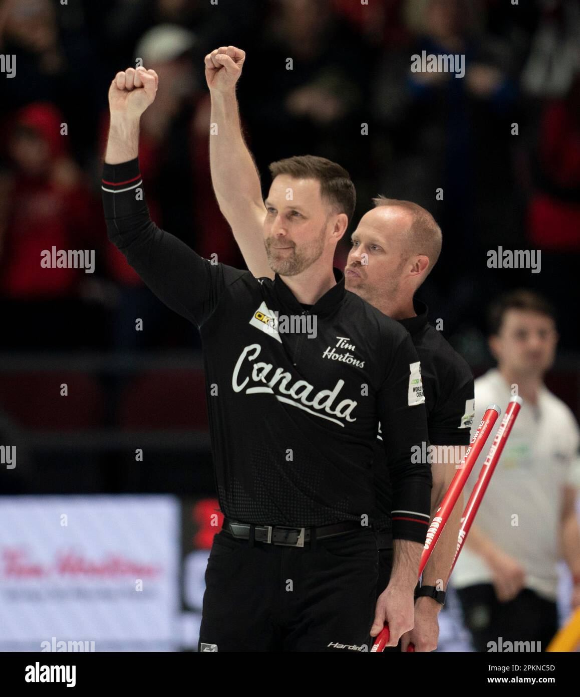 April 8, 2023, Ottawa, ON, Canada: Canadian skip Brad Gushue and vice ...