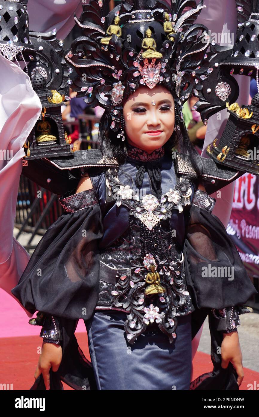The participant in Biro Fashion Carnival. This is one of the Indonesian costume carnivals Stock ...