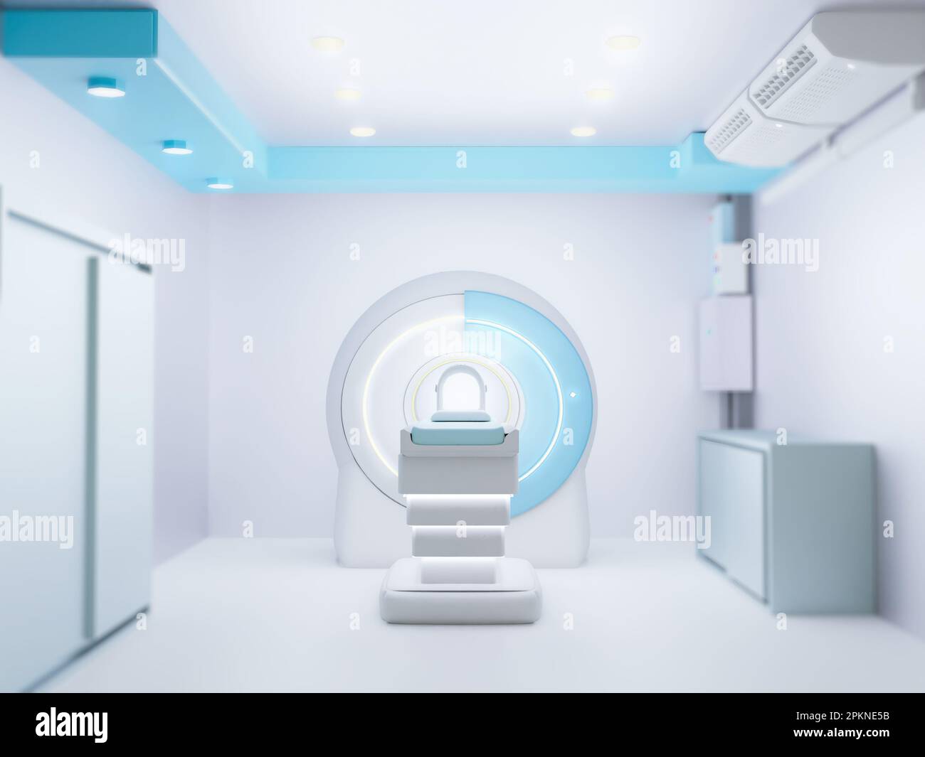 MRI SCANNER 3D- Magnetic resonance imaging device in Hospital 3D rendering . Medical Equipment ...