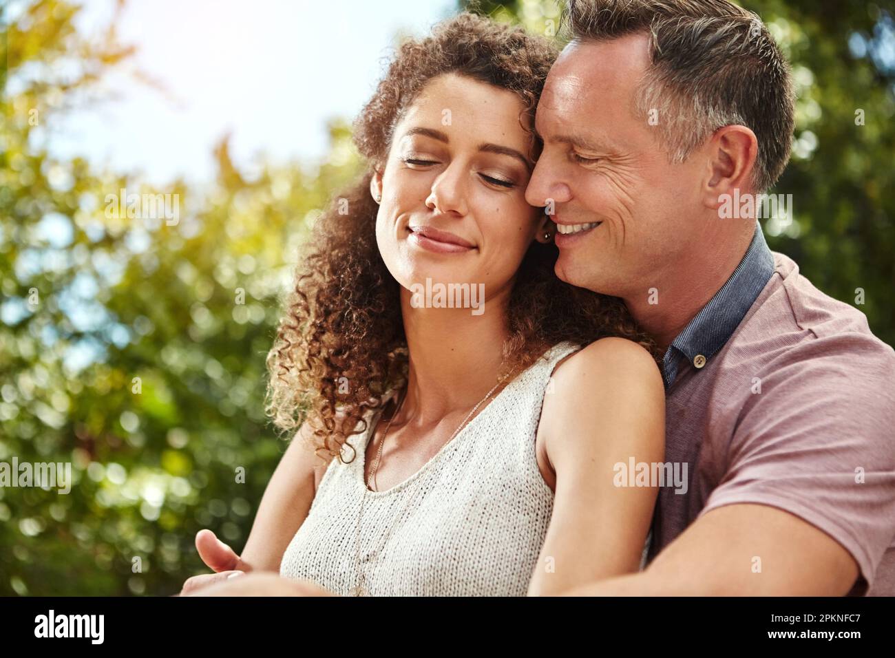 You make my heart smile. a loving couple spending the day outdoors ...