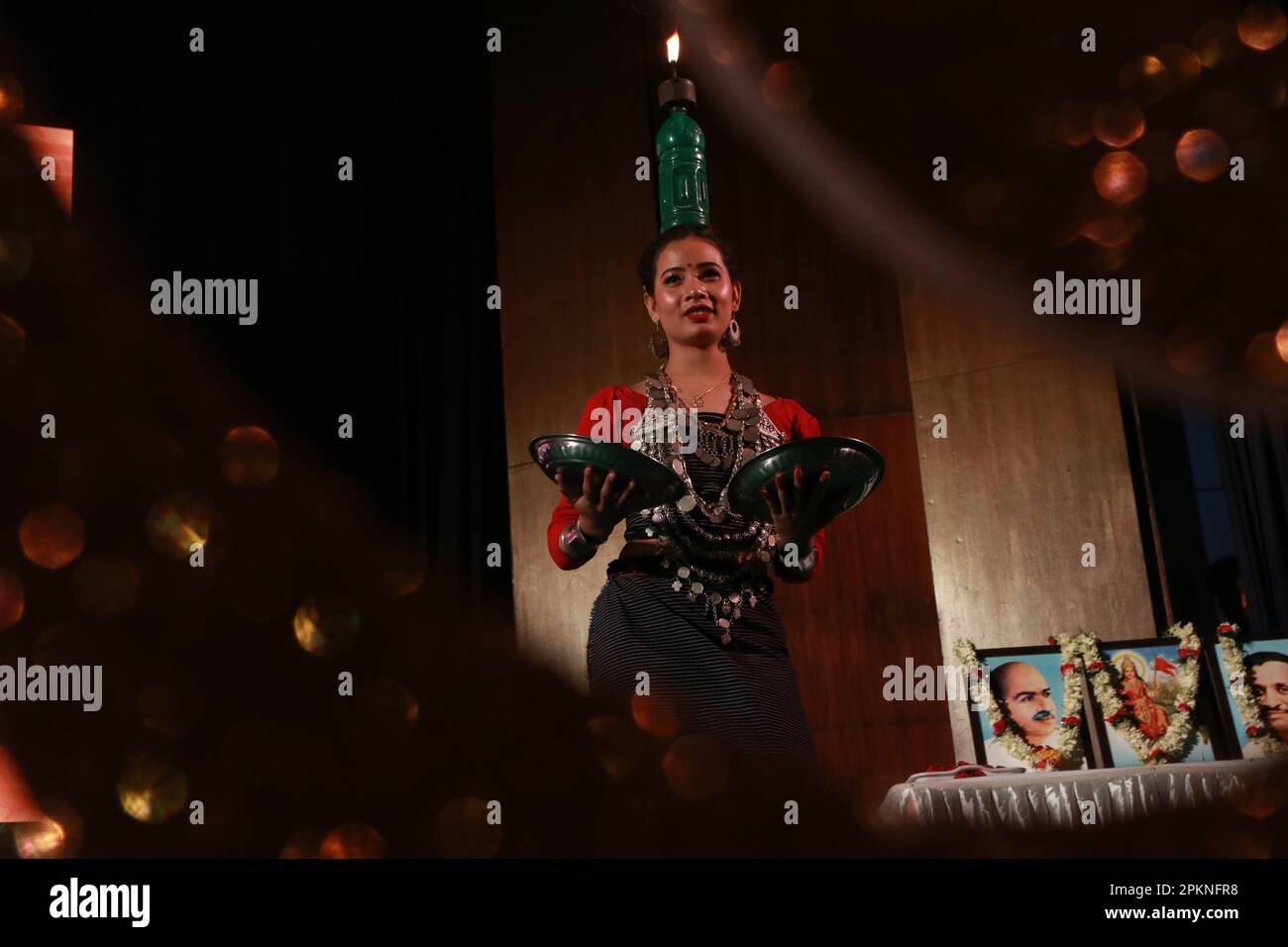 Kolkata, West Bengal, India. 8th Apr, 2023. Artist from Tripura perform ...