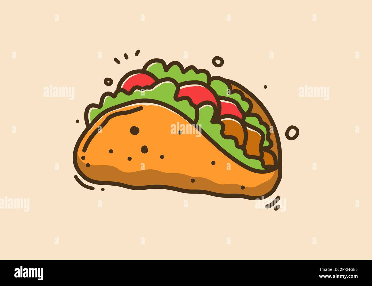 Hand drawing illustration design of mexican food tacos Stock Vector ...