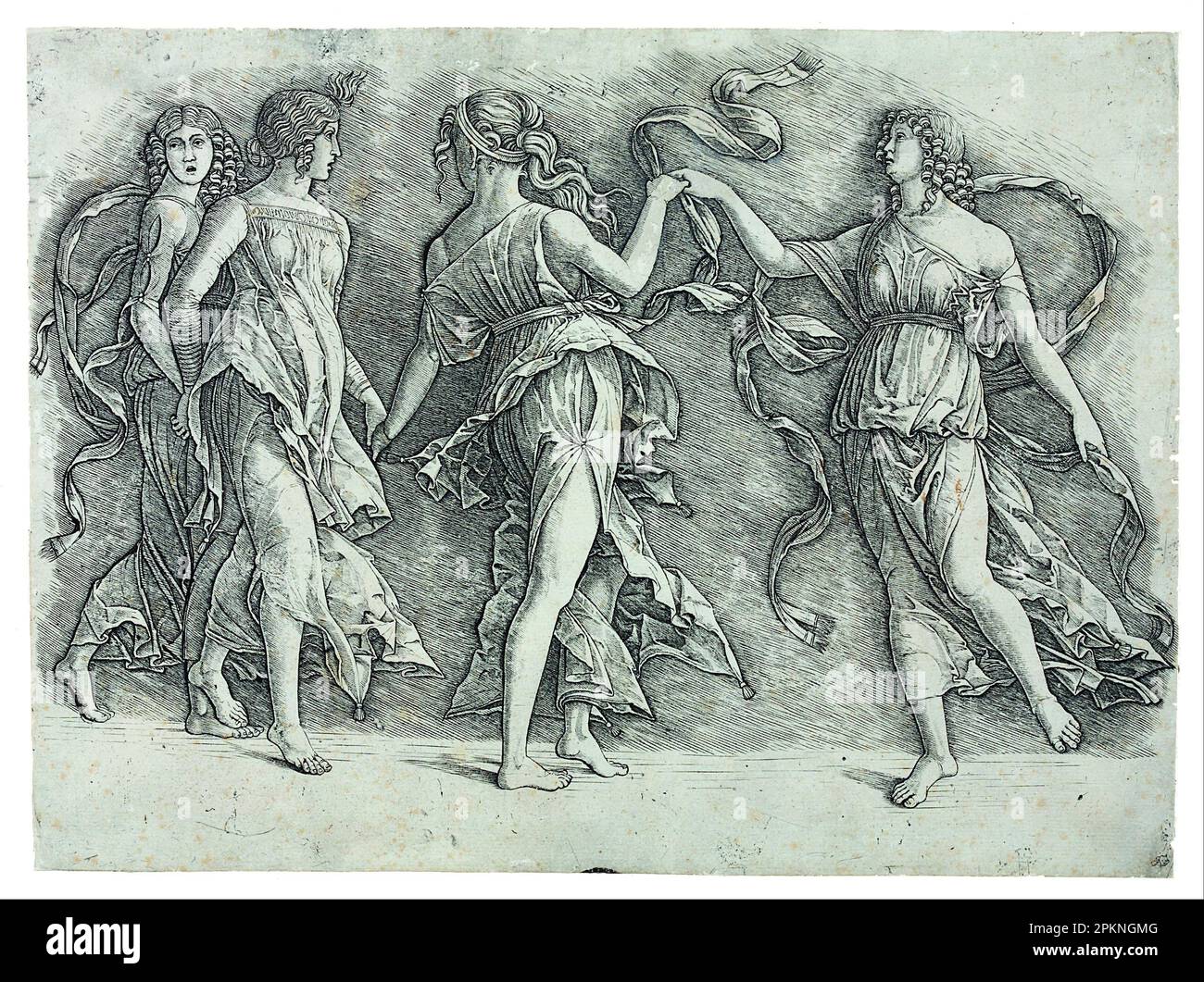Four Dancing Muses circa 1497 by Zoan Andrea (attributed Stock Photo ...