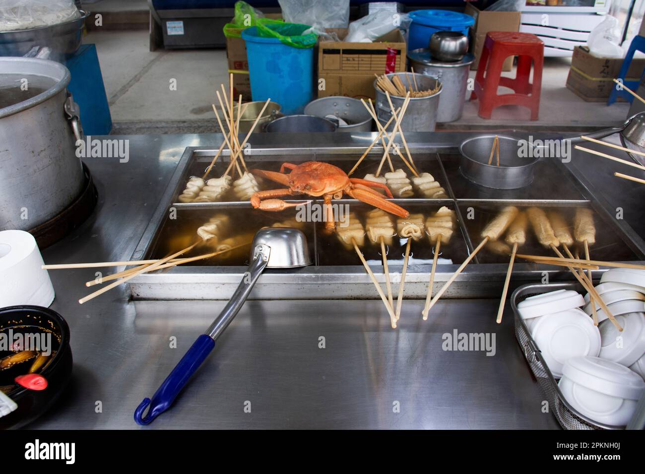 Local hawker stall traditional korean gourmet on street food bazaar ...