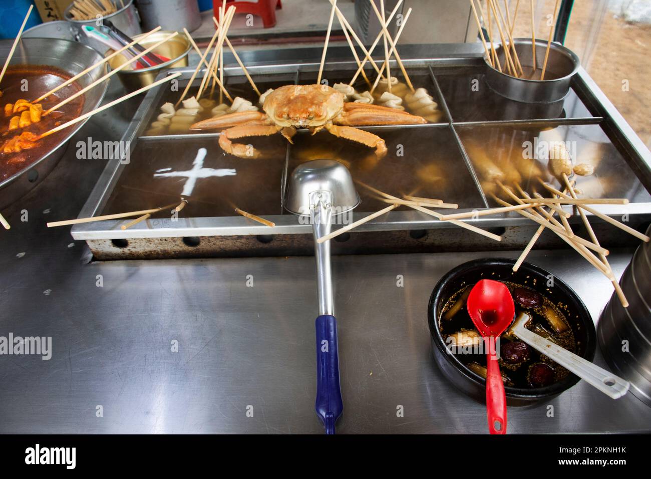 Local hawker stall traditional korean gourmet on street food bazaar ...