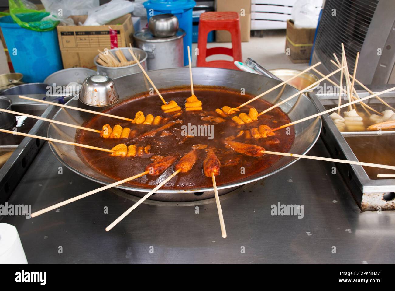 Local hawker stall traditional korean gourmet on street food bazaar ...