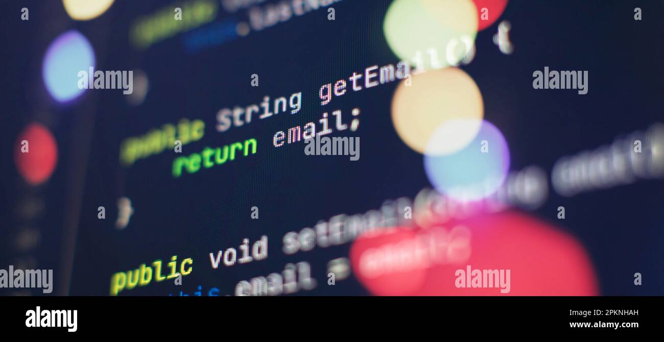 Computer Script Programming Code Abstract Screen Of Software Developer Technology Background