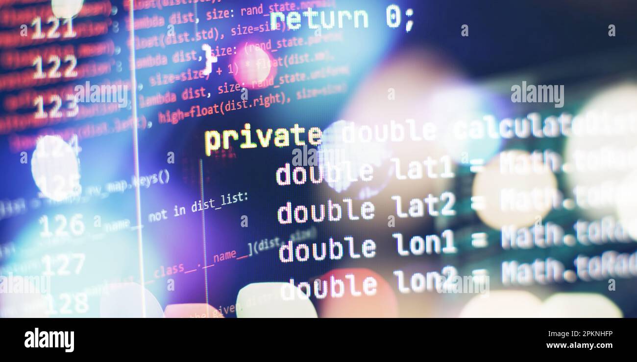 Abstract computer script code. New technology revolution.Technology background Stock Photo - Alamy