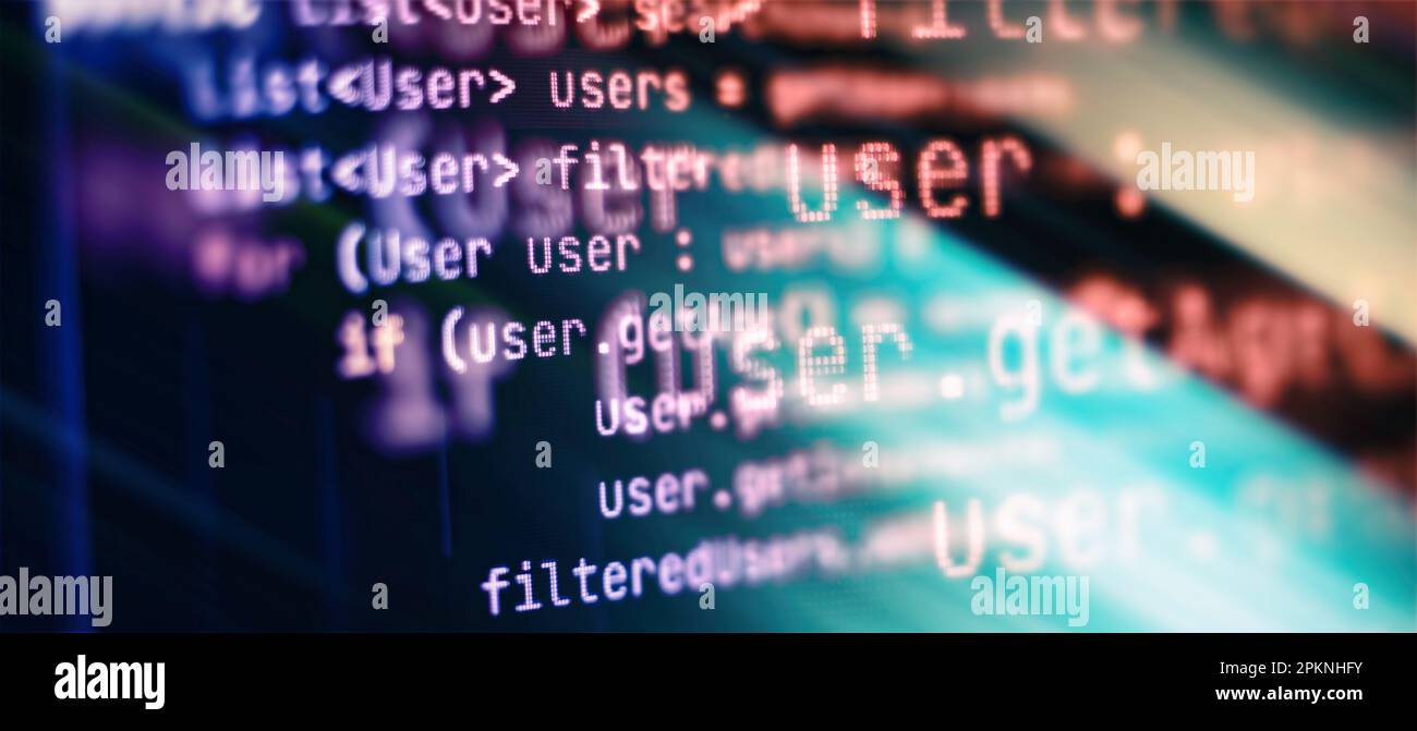 Computer Script Programming Code Abstract Screen Of Software Developer Technology Background
