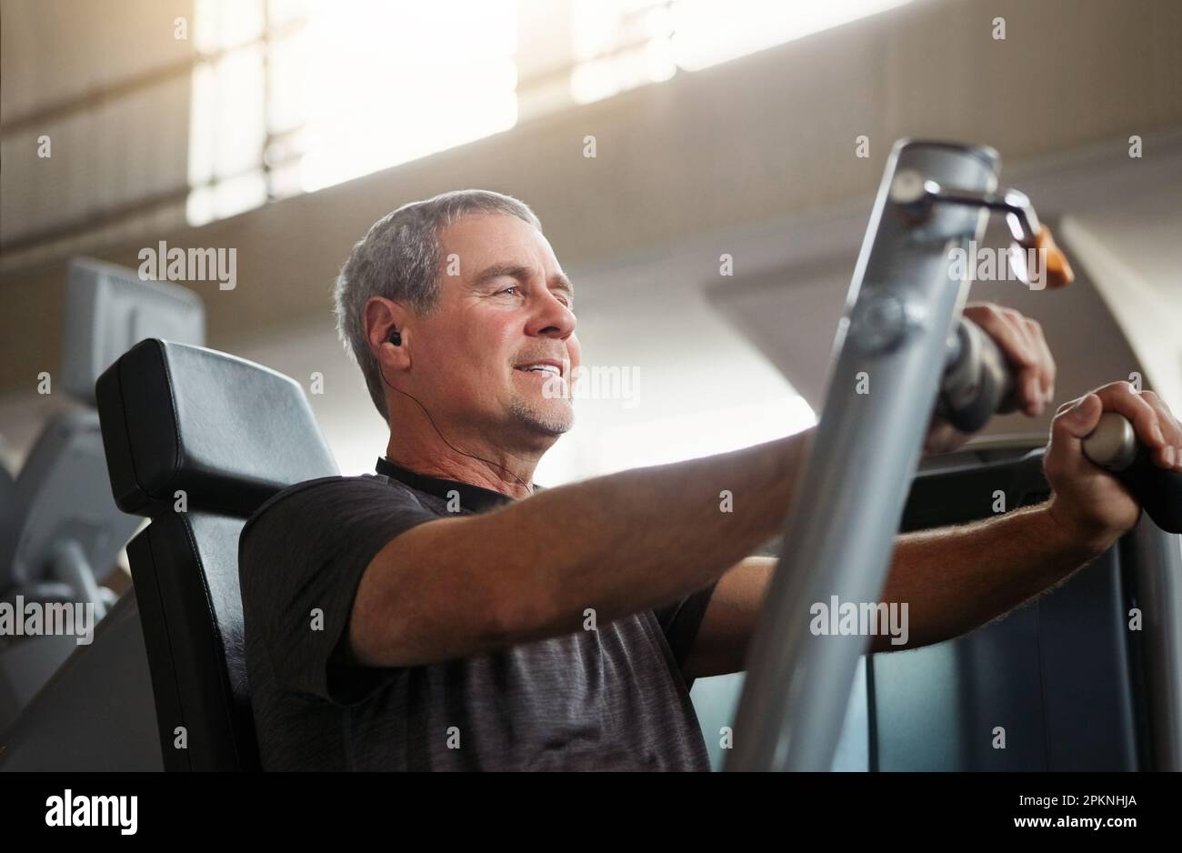 Ageing is the journey, fitness is the destination. a senior man working ...