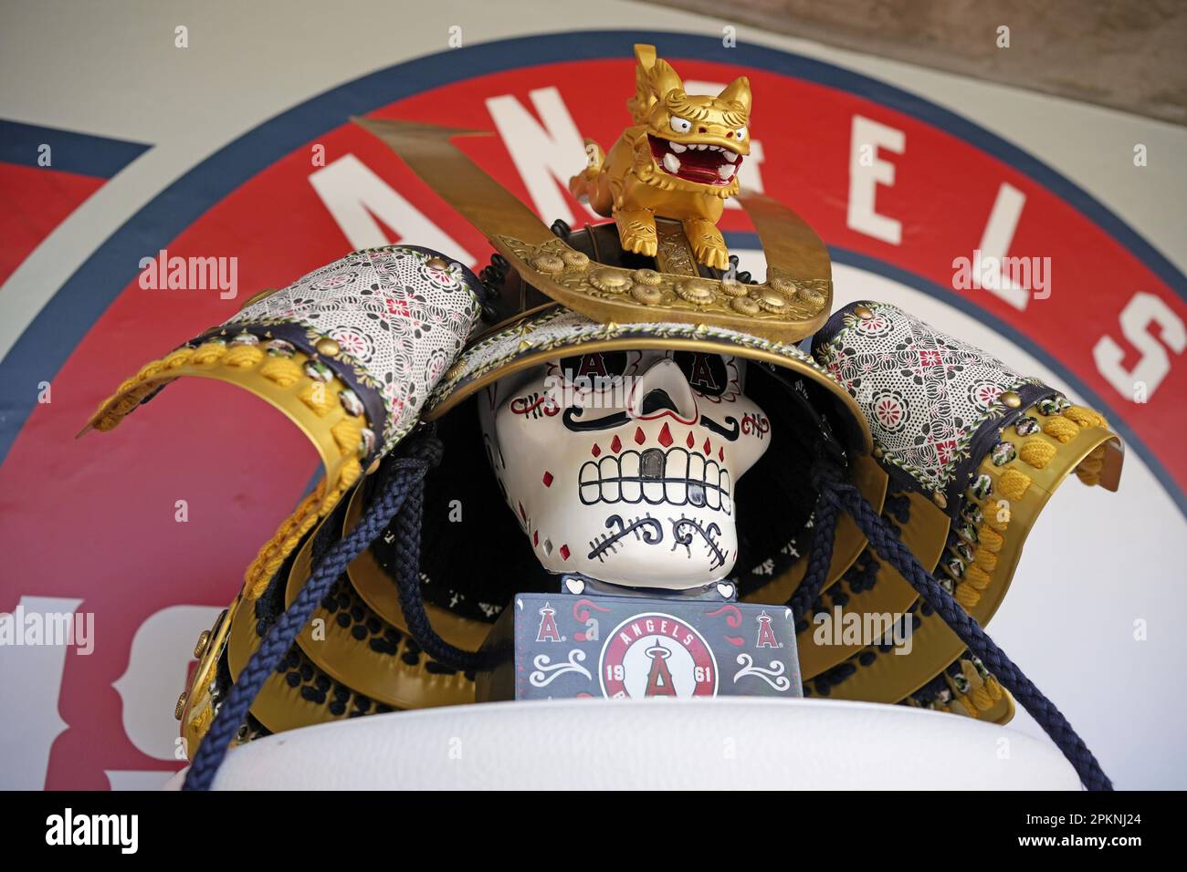 Photo taken on April 8, 2023, in Anaheim, California, shows a samurai ...