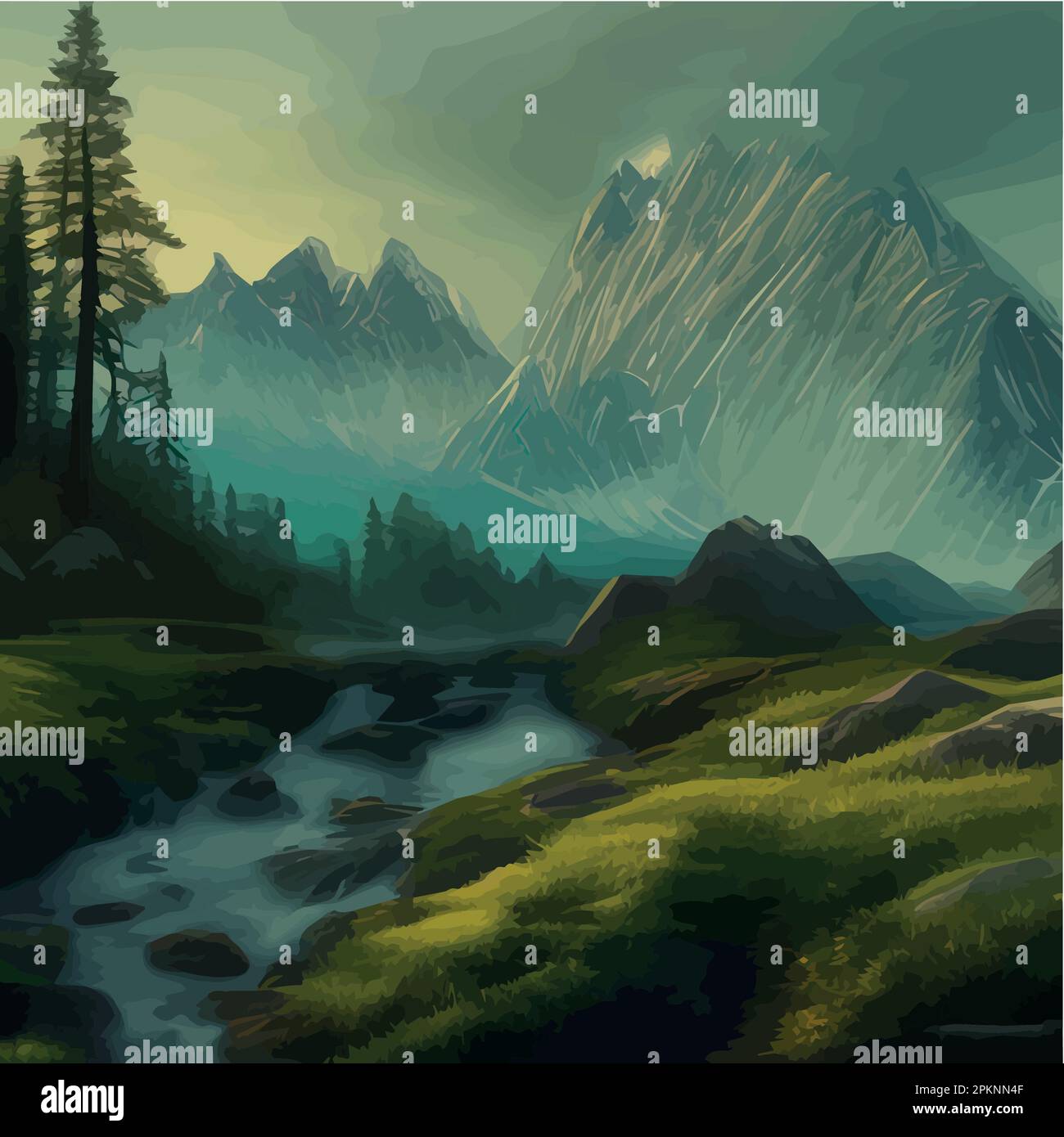 Jungle riverbed Stock Vector Images - Alamy