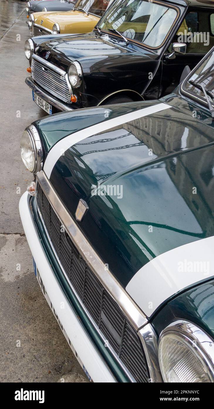 Bordeaux , Aquitaine France - 04 02 2023 : Mini Cooper Classic in green ...