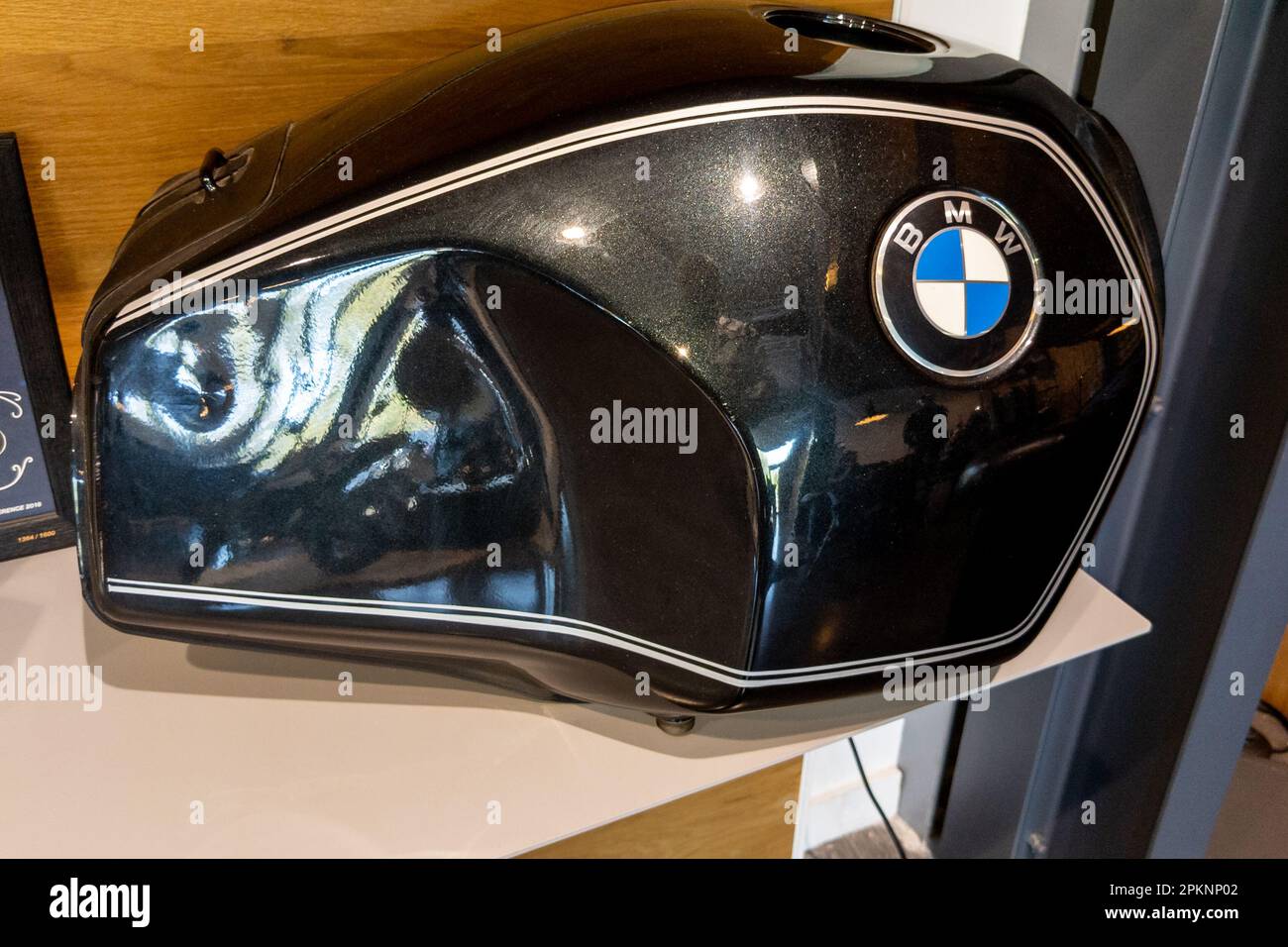 Bordeaux , Aquitaine France - 04 07 2023 : BMW tank fuel vintage sign ...