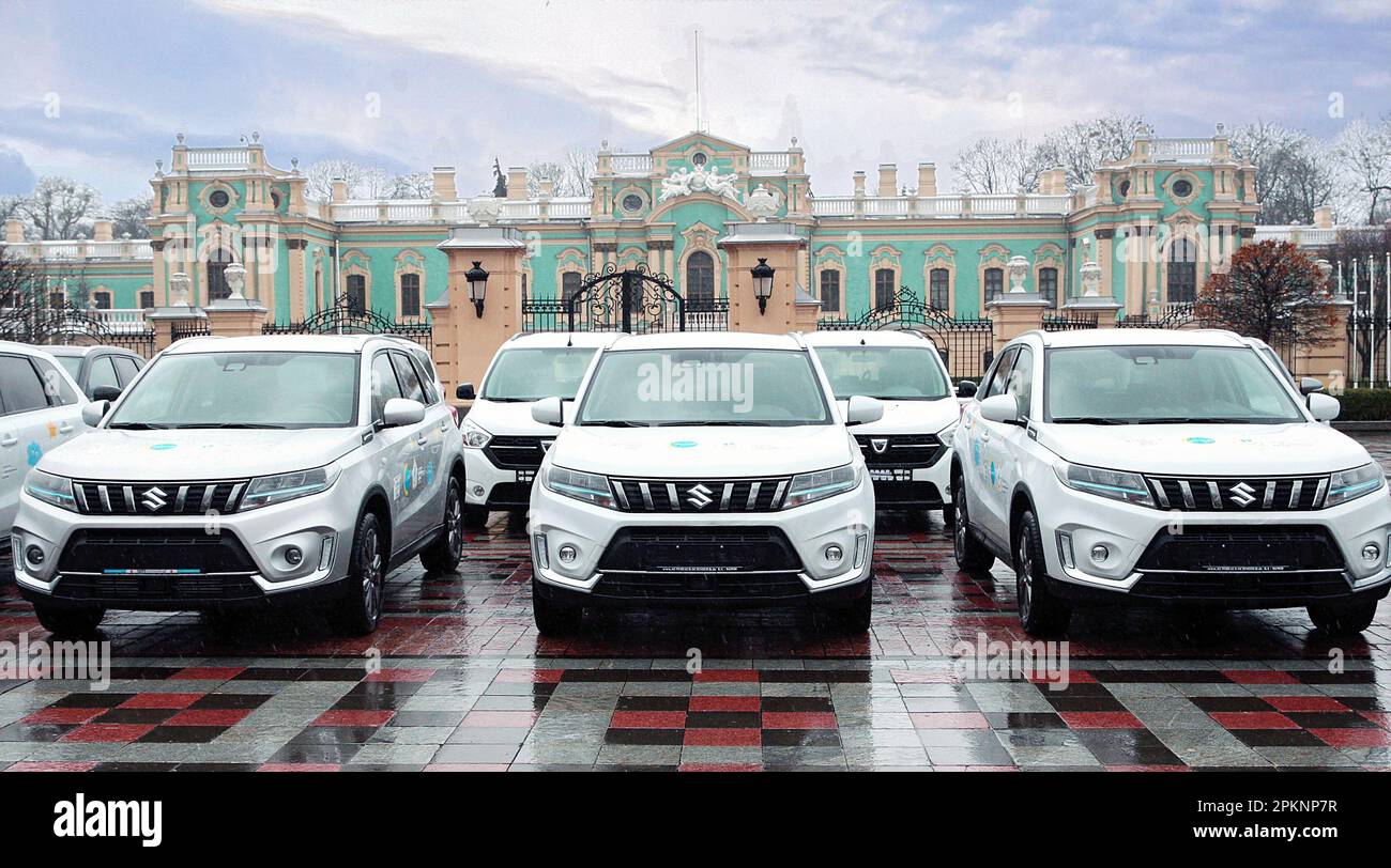 Non Exclusive: KYIV, UKRAINE - APRIL 6, 2023 - Some of the 70 vehicles ...