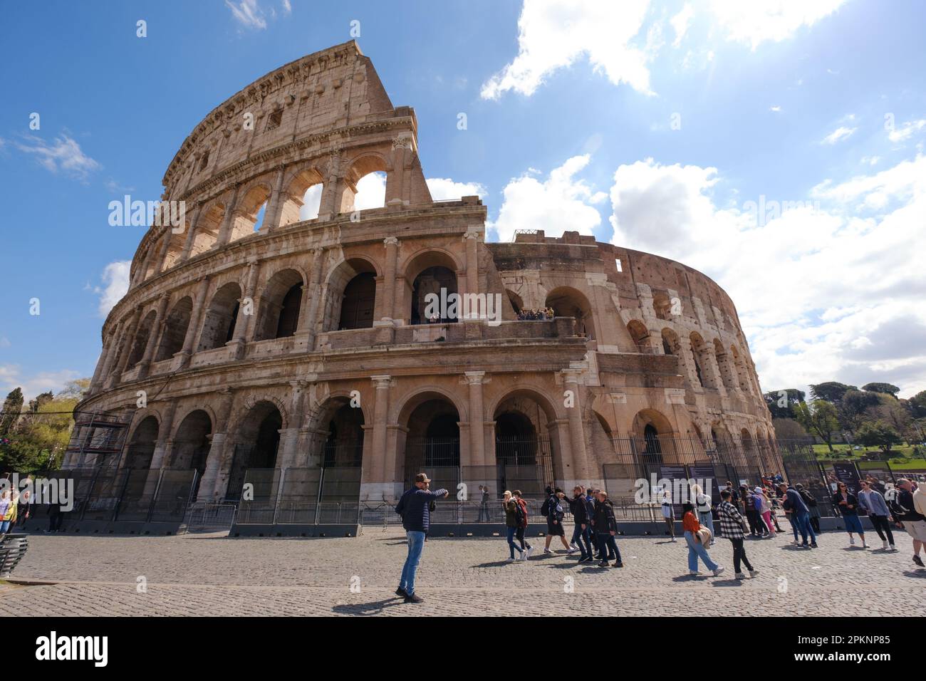 Rome, Italy. 04th Apr, 2023. Tourists seen around the Colosseum in Rome ...