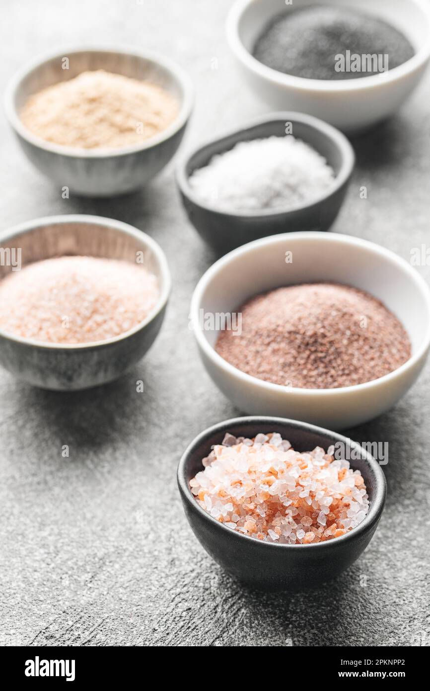 Assorted speciality salt, himalayan pink salt, italian black truffle ...