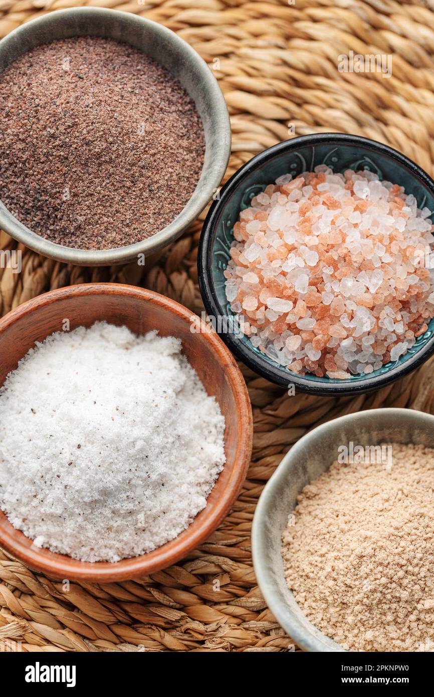 Assorted speciality salt, himalayan pink salt, italian black truffle ...