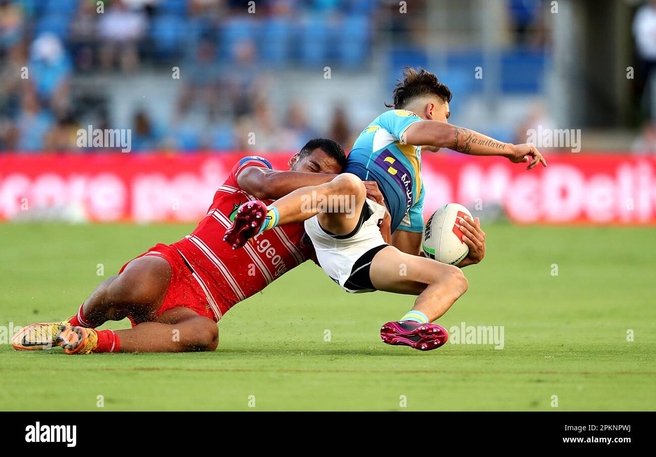 Jayden Campbell of the Titans in action during the NRL Round 6 match ...