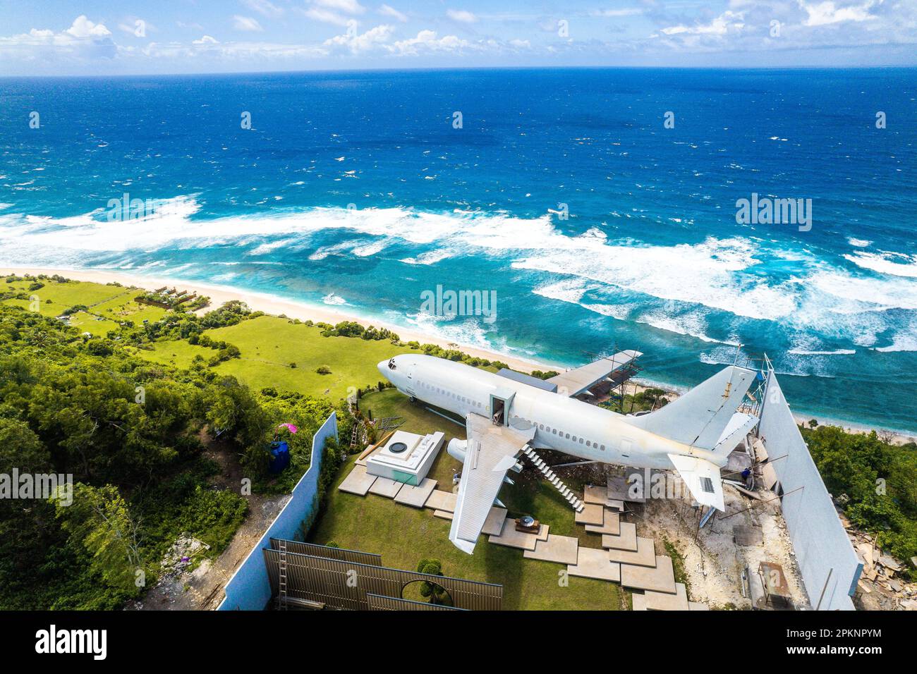Aerial view of Nyang Nyang Beach on the southernmost coast of Bali ...