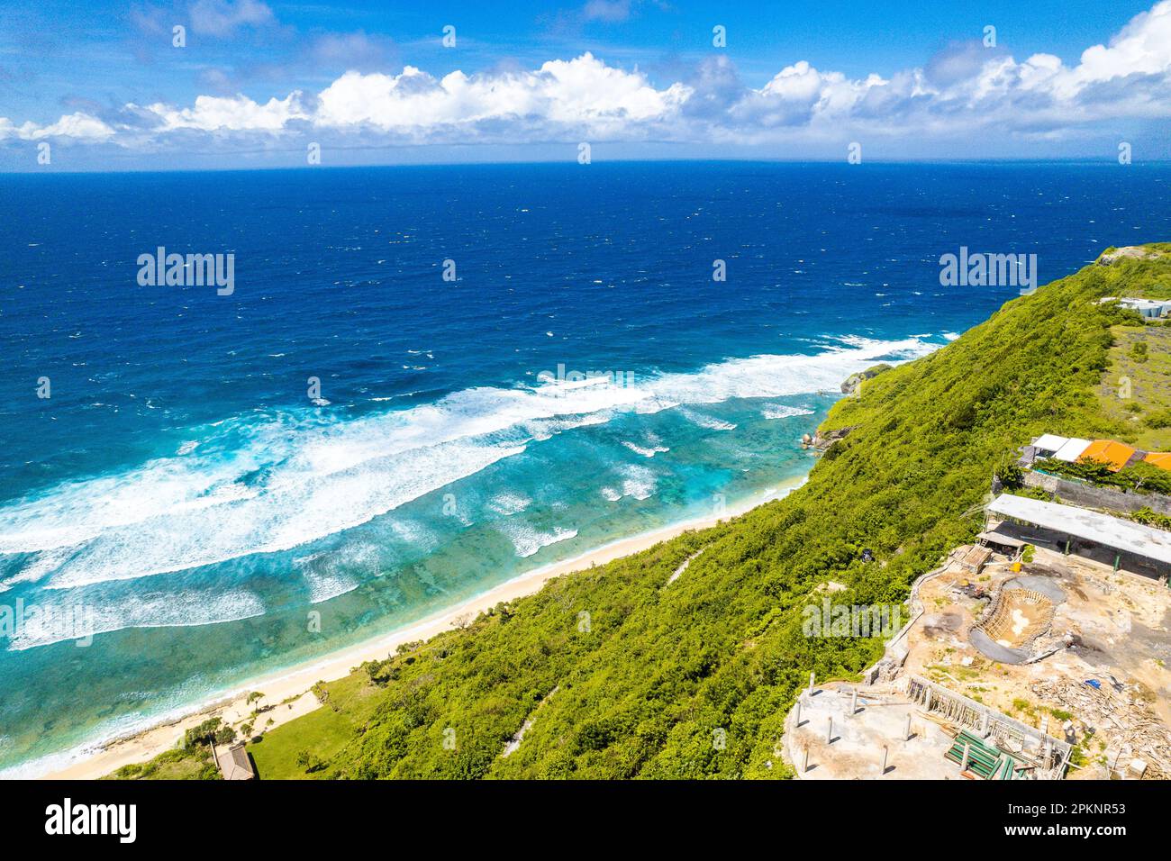 Aerial view of Nyang Nyang Beach on the southernmost coast of Bali ...