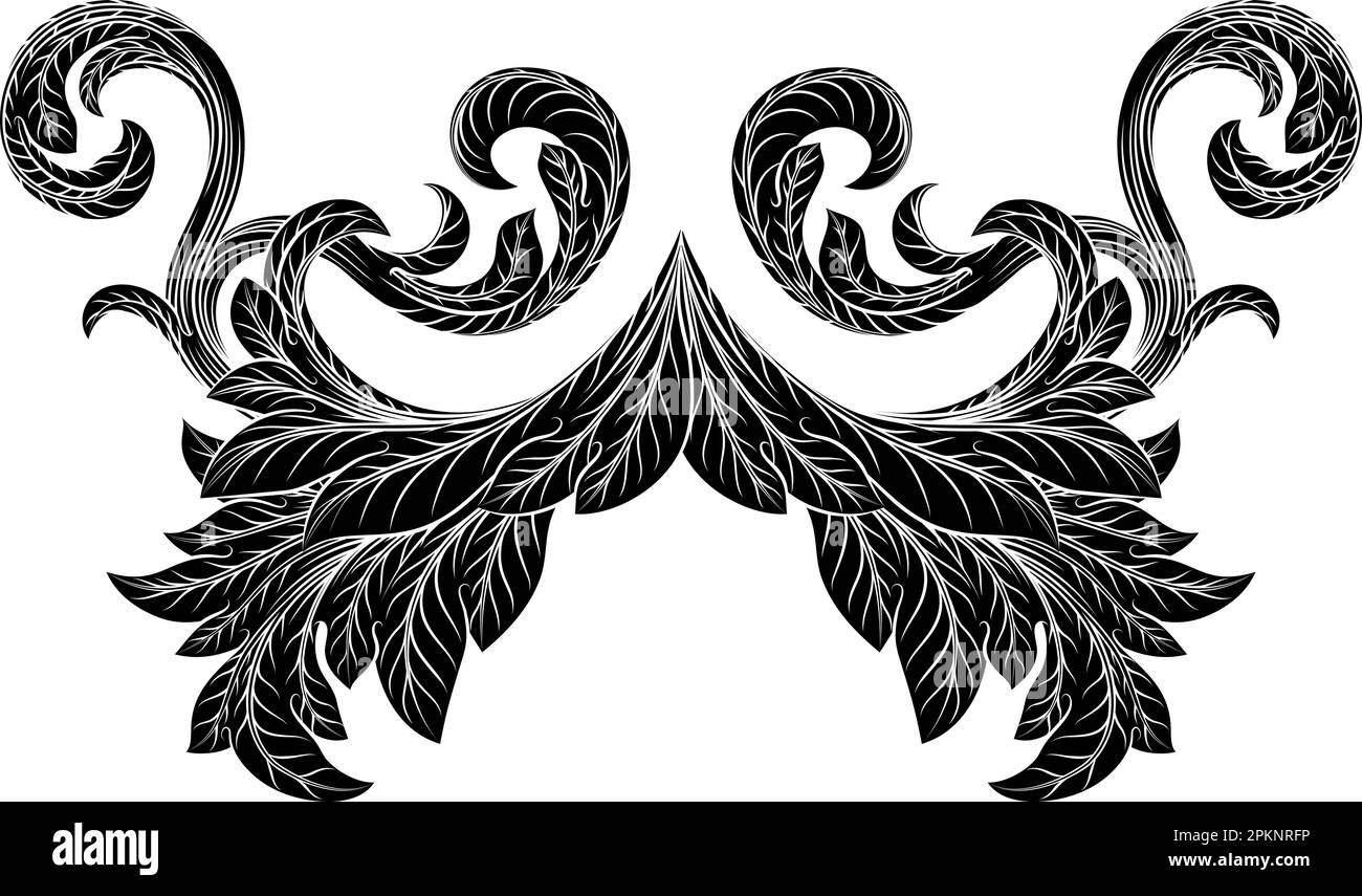 Filigree Heraldry Floral Baroque Design Element Stock Vector Image ...