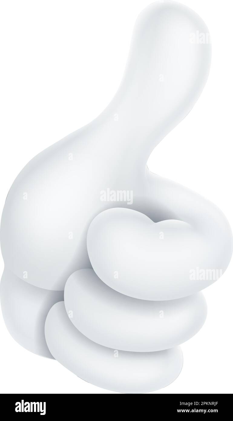 Thumbs Up Hand Like White Glove Cartoon Icon Stock Vector Image & Art ...
