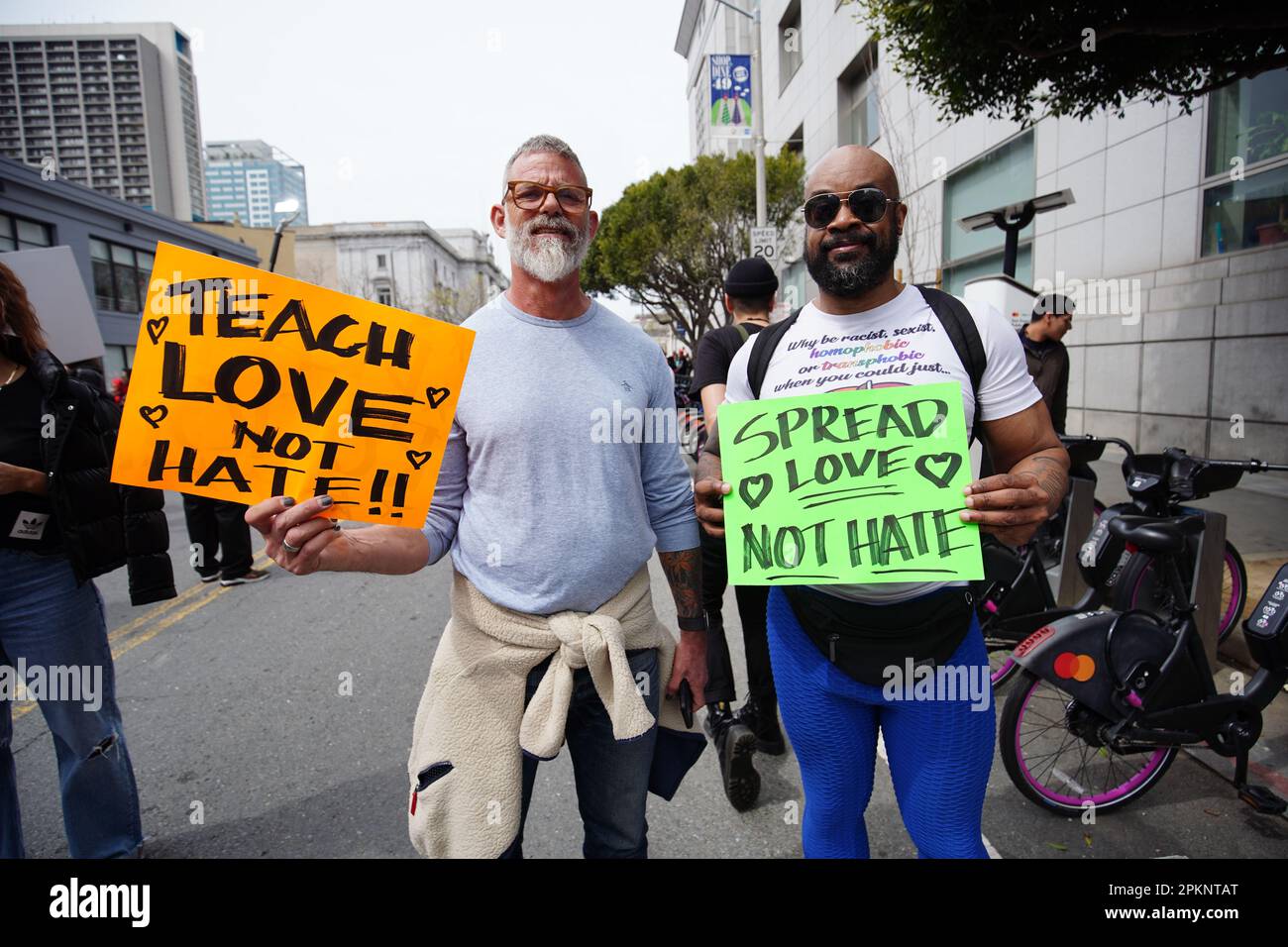 Protesters march with placards expressing their opinion during the ...
