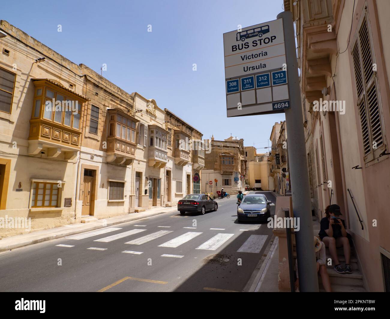 Rabat, Gozo- May 2021: Street with historic sand-colored houses in ...