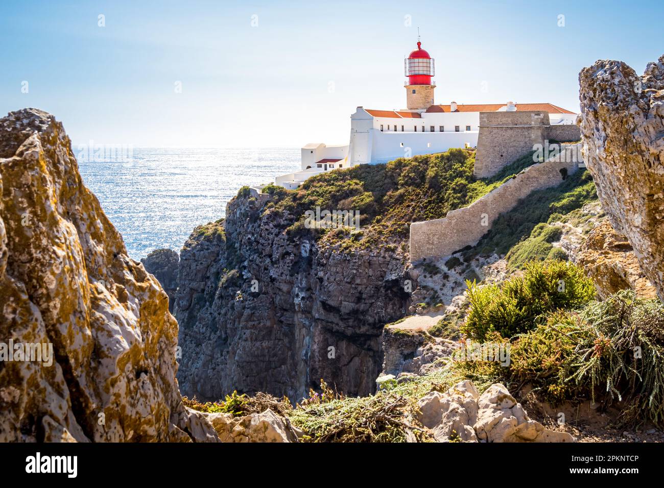 Atop the rugged cliffs of Cabo de São Vicente, Farol do Cabo de São ...