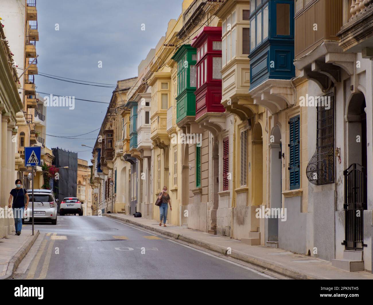 Sliema, Malta: May, 2021: Beautiful Maltese wooden colorful balconies ...